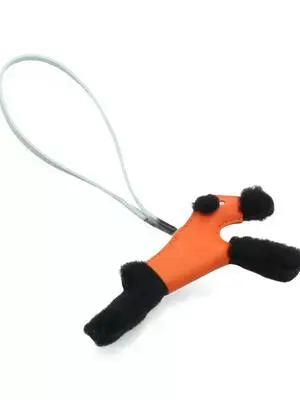 Hermès 2026 Budy" Leather And Shearling Bag Charm - Orange