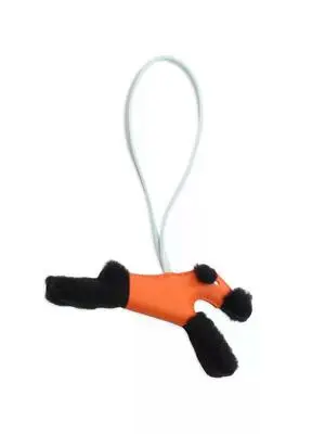 Hermès Hermès "2026 Budy" Leather And Shearling Bag Charm Orange