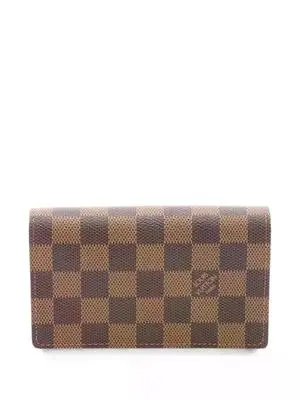 LOUIS VUITTON 2006 Damier Ebene Tresor Wallet - Brown