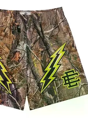 ERIC EMANUEL Ee Basic Tree-camo Lightning-bolt Print Shorts - Brown