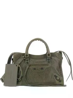 Balenciaga Balenciaga Small Le City Leather Tote Bag Green