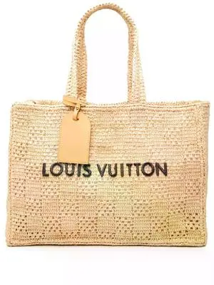 LOUIS VUITTON 2021-2026 Damier Raffia Summer Shopper Mm Tote Bag - Neutrals
