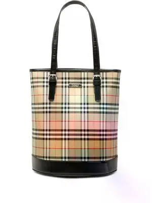 Burberry 20th Century House Check Coated Canvas Bucket Bag