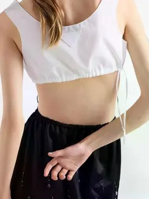 Prada Poplin Top With Drawstring Hem