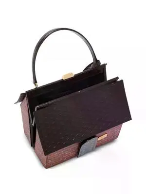 Moschino Brick-print House-shaped Tote Bag