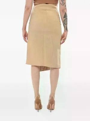 Off-White Logo-embroidered Slit-detail Skirt
