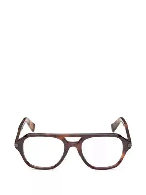 Zegna Pilot-frame Glasses - Brown