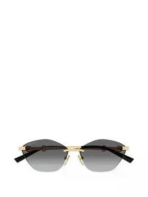 Gucci Cat-eye Rimless Sunglasses - Gold