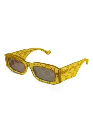 Gucci Rectangular Frame Sunglasses - Yellow