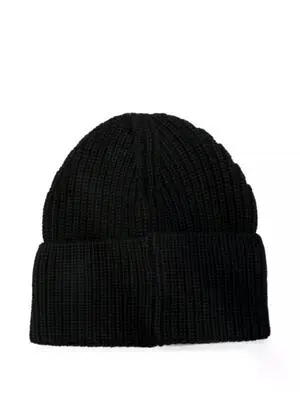 Palm Angels Logo Embroidered Ribbed Knit Beanie