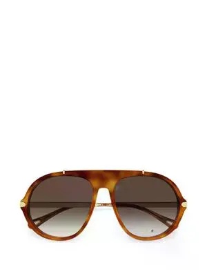 Chloé Tortoiseshell-effect Pilot-frame Sunglasses - Brown