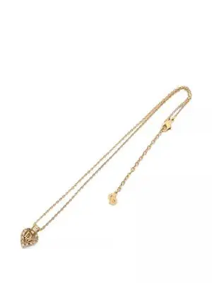 Dior 2010s Heart Logo-pendant Necklace - Gold