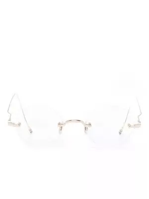 Thom Browne Round-frames Rimless Glasses - Silver