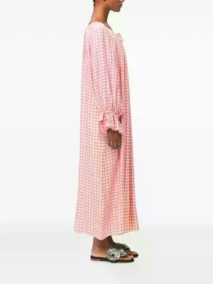 Sleeper Cha-cha Gingham Maxi Linen Dress
