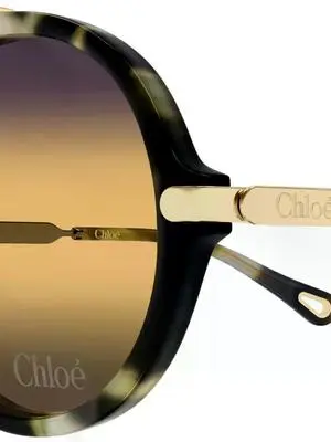 Chloé Tortoiseshell-effect Navigator-frame Sunglasses