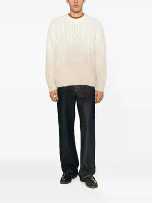 ATOMO FACTORY Cable Knit Ombré-effect Sweater - Neutrals