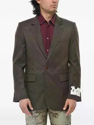 Off-White Wool-twill Blazer With Flap Pockets - Brown