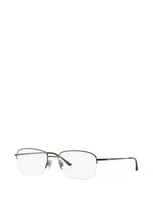 POLO RALPH LAUREN EYEWEAR Semi-rimless Rectangle-frame Glasses - Brown