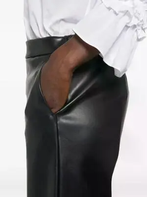 Max Mara Amati Faux Leather Cropped Palazzo Pants