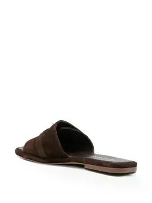SERGIO MORETTI FIRENZE Suede Sandals With Gold-tone Hardware