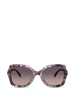 COACH Tortoiseshell-effect Geometric-frame Sunglasses - Purple
