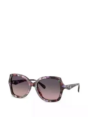 COACH Tortoiseshell-effect Geometric-frame Sunglasses