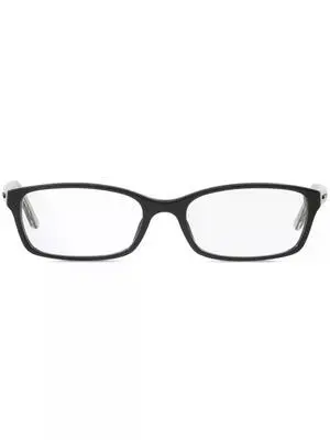 Burberry Logo-plaque Rectangle-frame Glasses - Black
