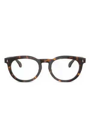 Moncler Acetate Round-frame Glasses - Brown