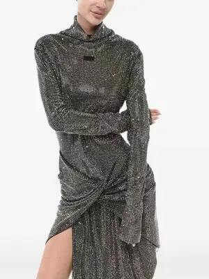 Off-White Rhinestone-embellished Twist Mini Dress