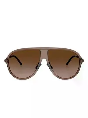 Moncler Glyde Pilot-frame Shield Sunglasses - Brown