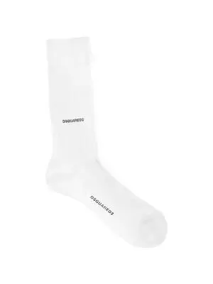 Dsquared2 Logo-embellishment Ribbed Socks - White