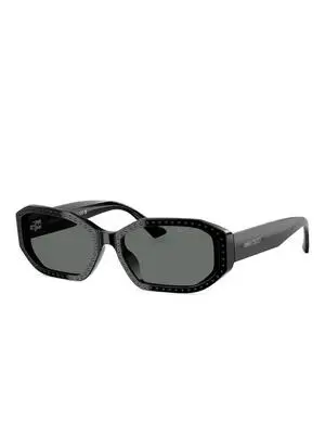 JIMMY CHOO Crystal-embellished Geometric-frame Sunglasses