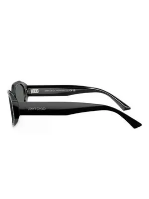 JIMMY CHOO Crystal-embellished Geometric-frame Sunglasses