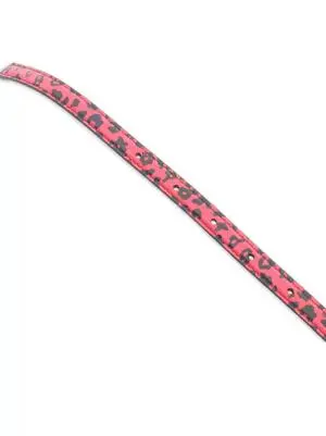 Dior Cd Logo Leopard Print Leather Belt - Red