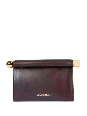 Jacquemus Rond Carré Leather Clutch Bag - Brown
