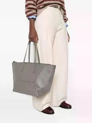 Brunello Cucinelli Leather Shoulder Bag - Grey