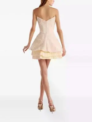 GABY CHARBACHY Pleated-trim Textured Strapless Mini Dress