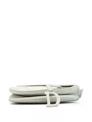 Dior 2019 Grained Calfskin Saddle Bag Shoulder Bag - White