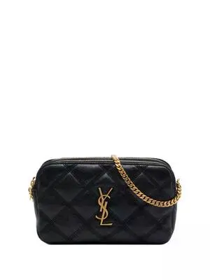 Saint Laurent 2020 Mini Quilted Lambskin Becky Double Zip Crossbody Bag - Black