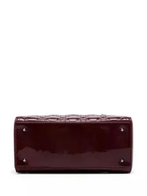 Dior Patent Leather Cannage Lady Satchel - Red