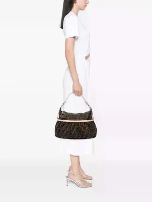 Fendi 2000-2010 Zucca Canvas Chef Shoulder Bag - Brown