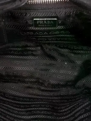 Prada Re Nylon And Shiny Calfskin Moon Satchel - Black