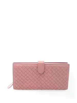 Bottega Veneta 2010s Intrecciato Bi-fold Wallet - Pink