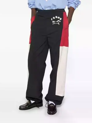 FOUND Color-block Track Pants With Embroidered Logo