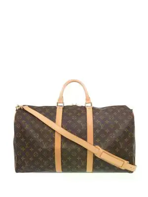 LOUIS VUITTON 2001 Monogram Keepall Bandouliere 50 Travel Bag - Brown