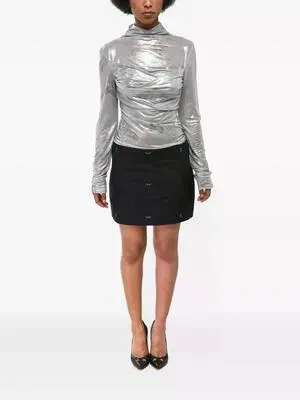 Off-White Wool-blend Jacquard Mini Skirt With Side Zip