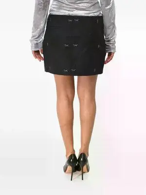 Off-White Wool-blend Jacquard Mini Skirt With Side Zip