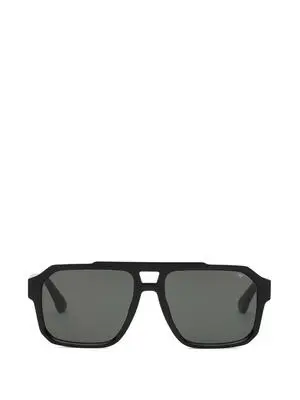 Philipp Plein Logo-plaque Geometric-frame Sunglasses - Black