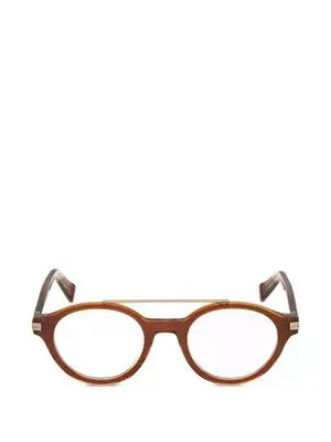 Zegna Round-frame Glasses - Brown
