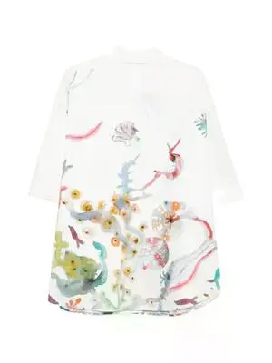 Marina Rinaldi X Teresa Maccapani Mrnalaggio Illustrative-print Shirt - White